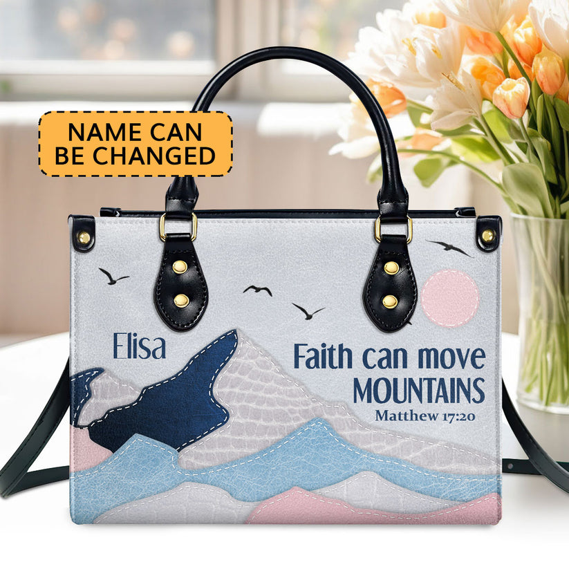 Special Personalized Leather Handbag - Faith Can Move Mountains HIHN28 ...