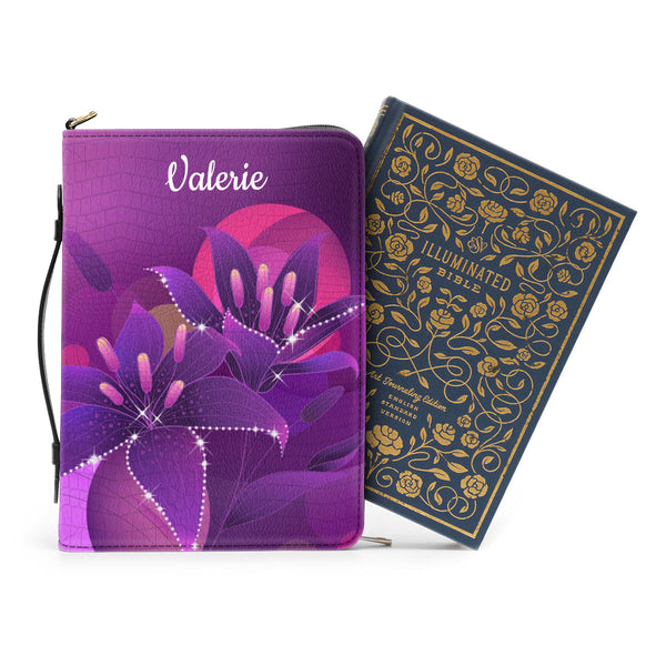 Faith, Hope, Love - Personalized Purple Bible Cover H07 - Jesuspirit