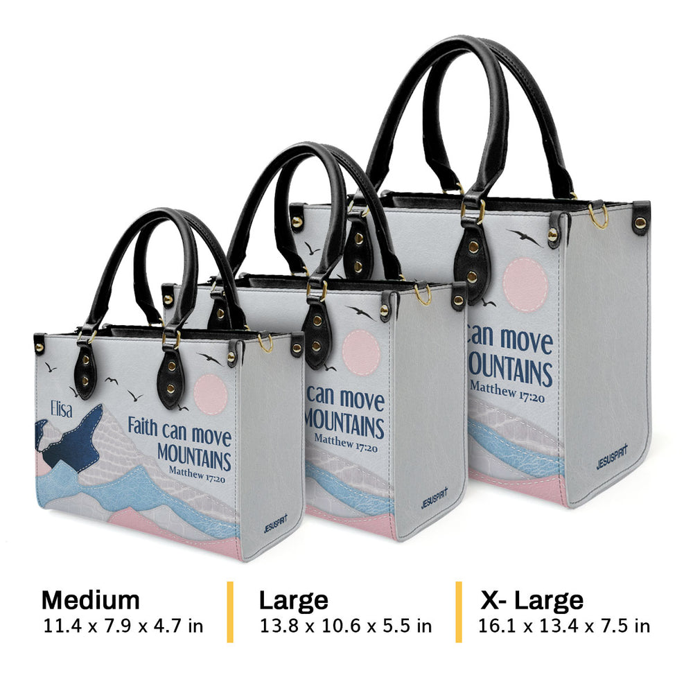 Special Personalized Leather Handbag - Faith Can Move Mountains HIHN28 ...