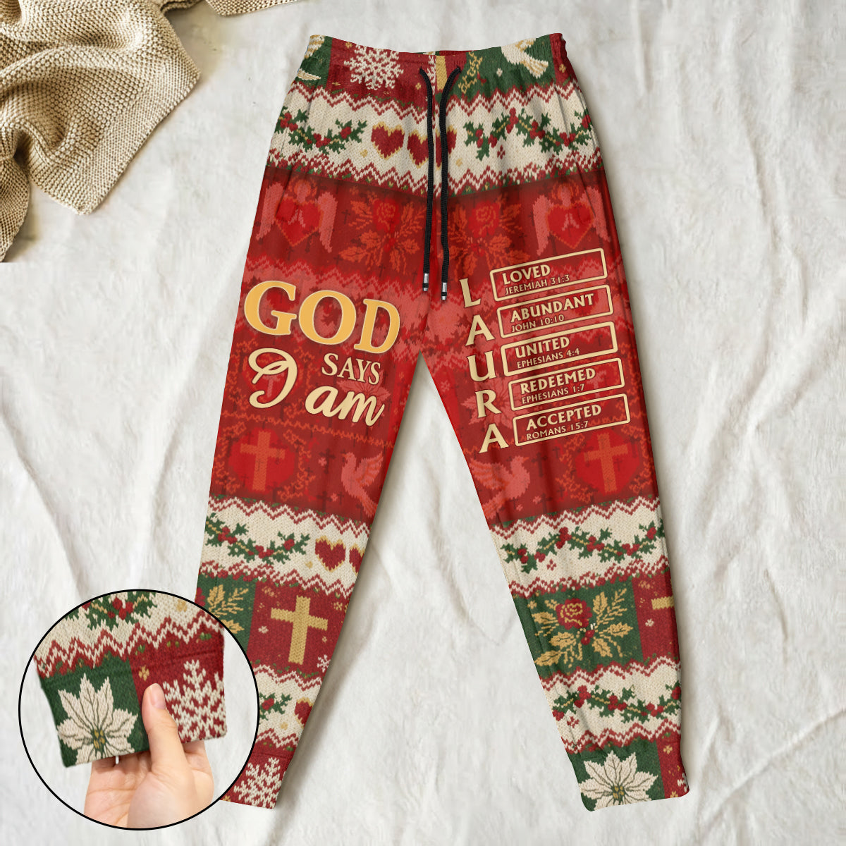 Gift For Women - God Says I Am - Personalized Sweatpants Custom Text ...