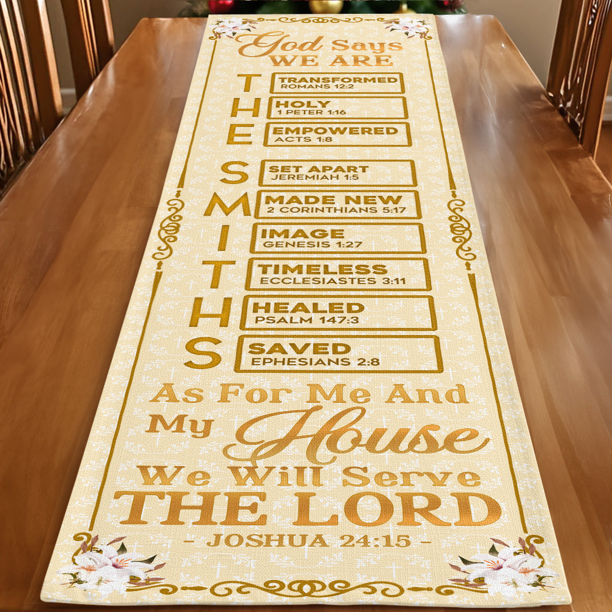 As For Me And My House We Will Serve The Lord | Personalized Table Run ...