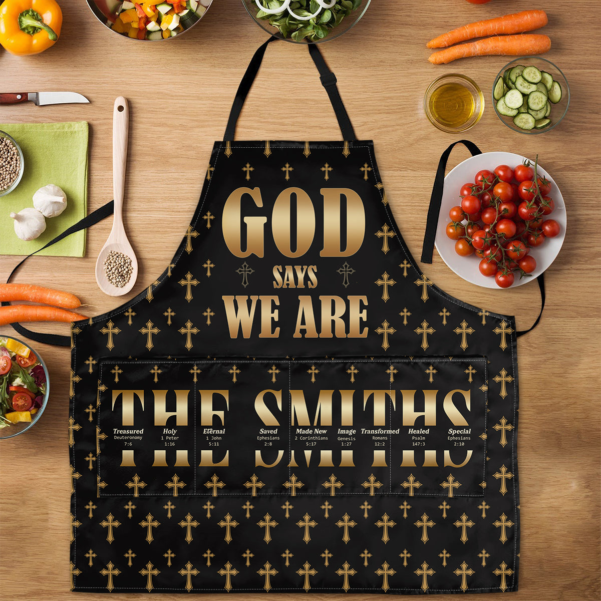 God Says We Are | Personalized Apron With Pocket – Jesuspirit