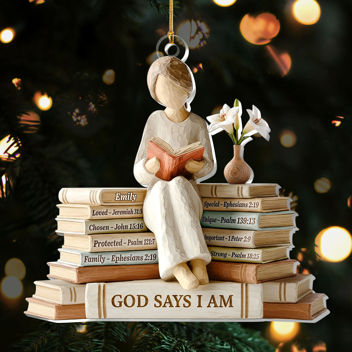 God Says I Am | Personalized 1-Layer Acrylic Ornament – Jesuspirit