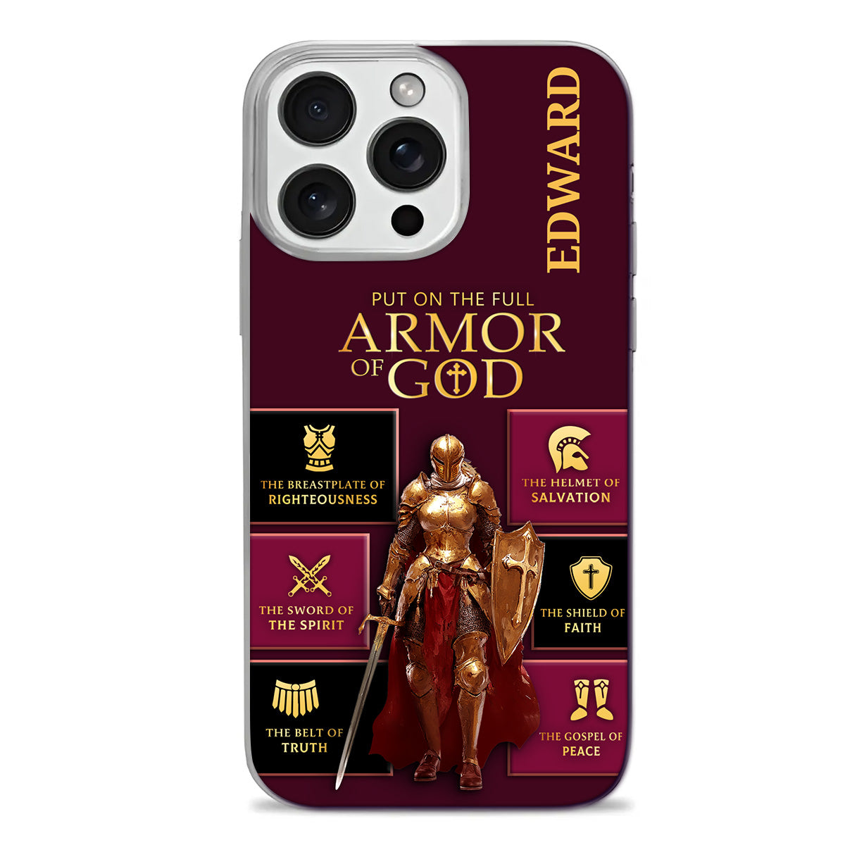 Put On The Full Armor Of God | Personalized Clear Silicone Phone Case ...