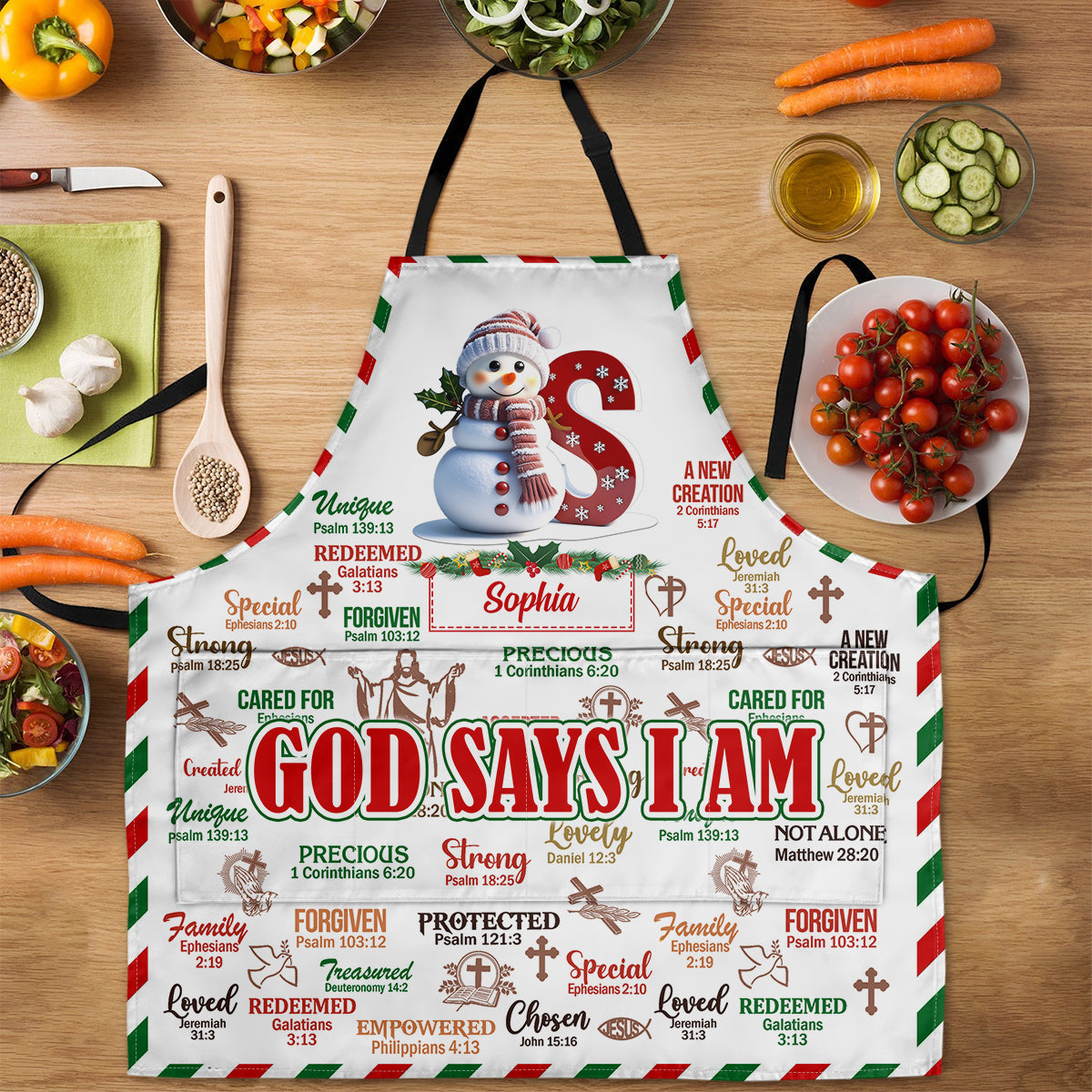 God Says I Am | Personalized Apron With Pocket – Jesuspirit