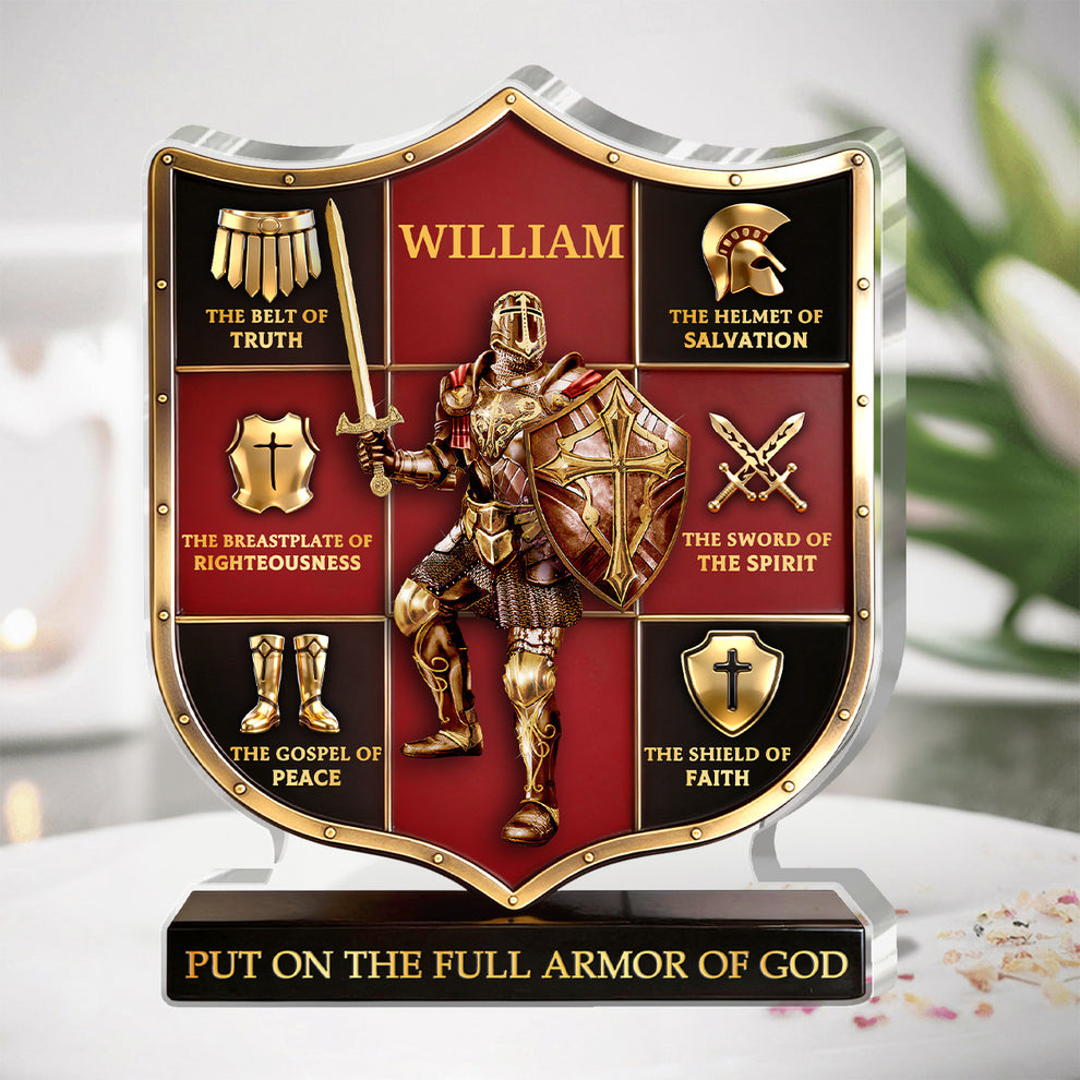 Gift For Men - Put On The Full Armor Of God - Personalized Acrylic ...