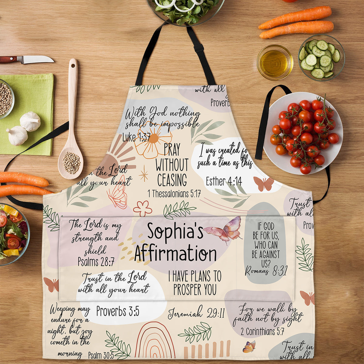 My Faith Affirmation Bible Scripture Verses | Personalized Apron With ...