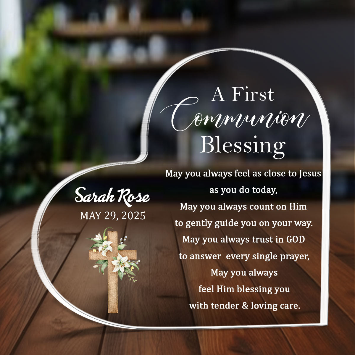 A First Communion Blessing | Personalized Custom Shaped Squared Acryli ...