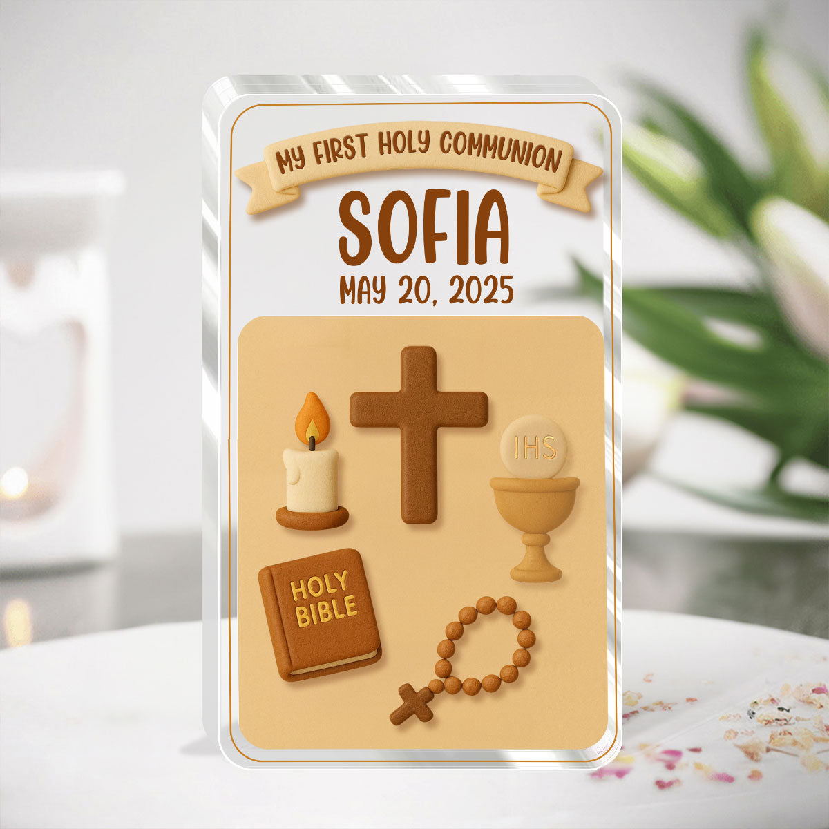 My First Holy Communion | Personalized Custom Shaped Squared Acrylic P ...