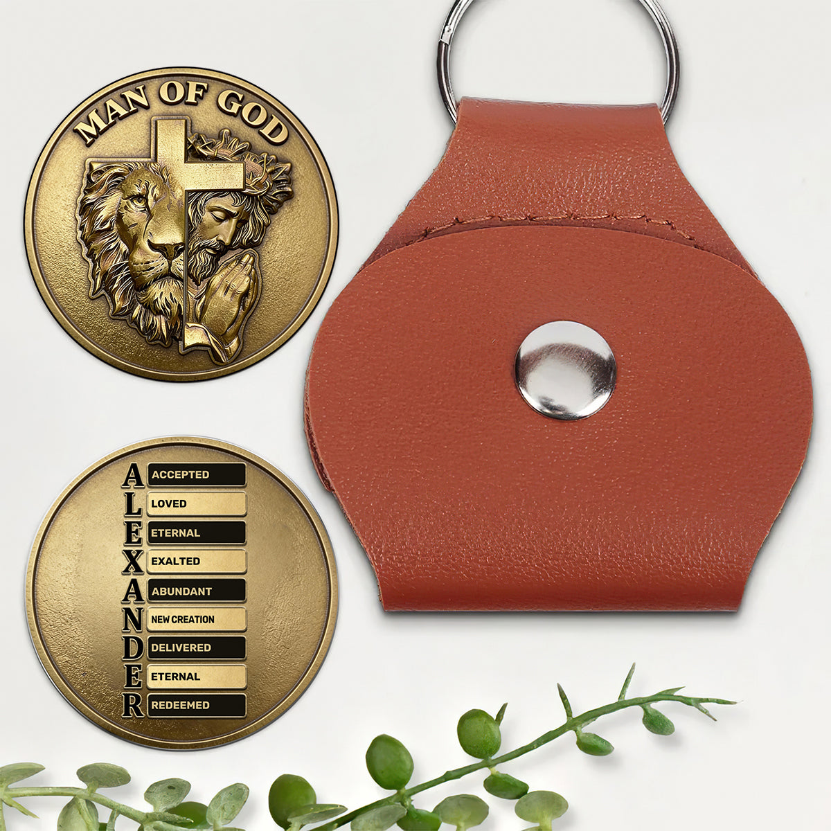 Gift For Men - Man Of God - Personalized Pocket Hug Faith Keepsake ...