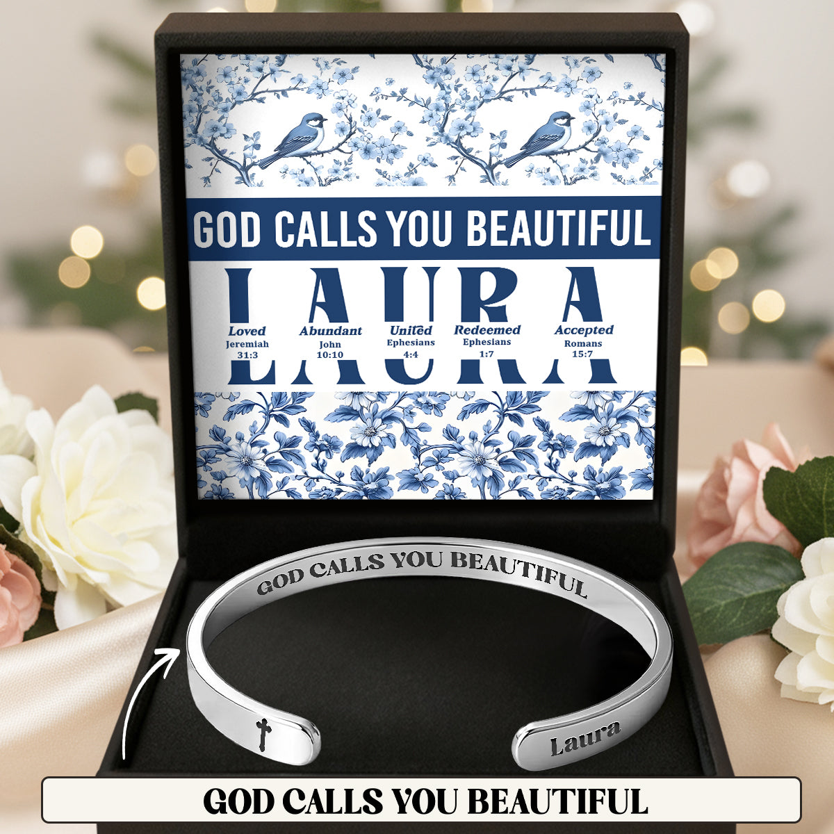 God Calls You Beautiful | Personalized Cuff Bangle Bracelet With Box ...