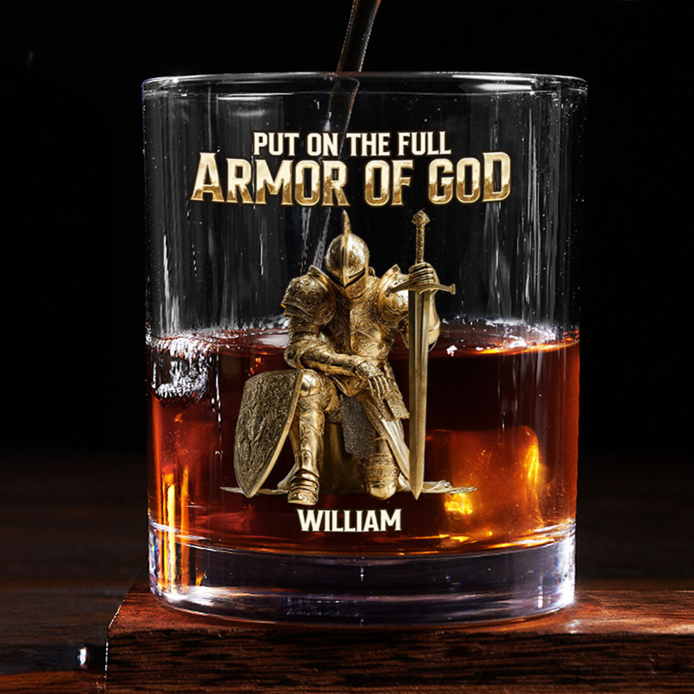Put On The Full Armor Of God | Personalized Round Whiskey Glass ...