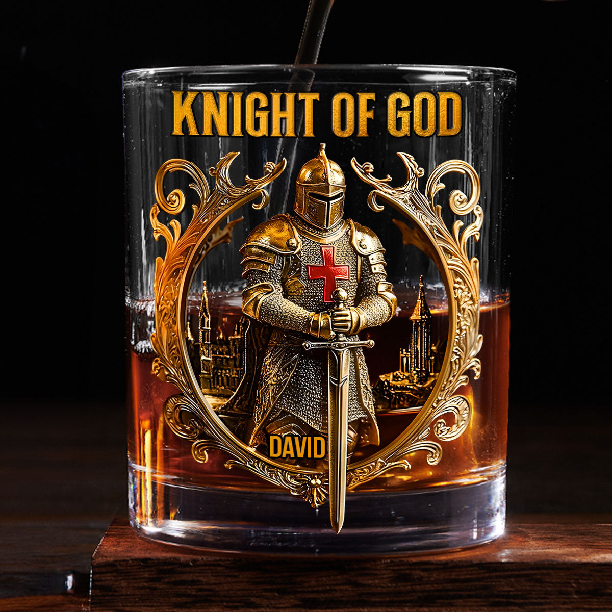 Knight Of God | Personalized Round Whiskey Glass – Jesuspirit