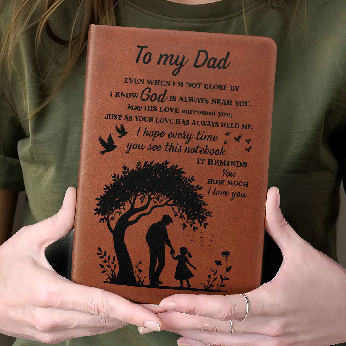 I Know God Is Always Near You | Personalized Leather Cover Notebook ...