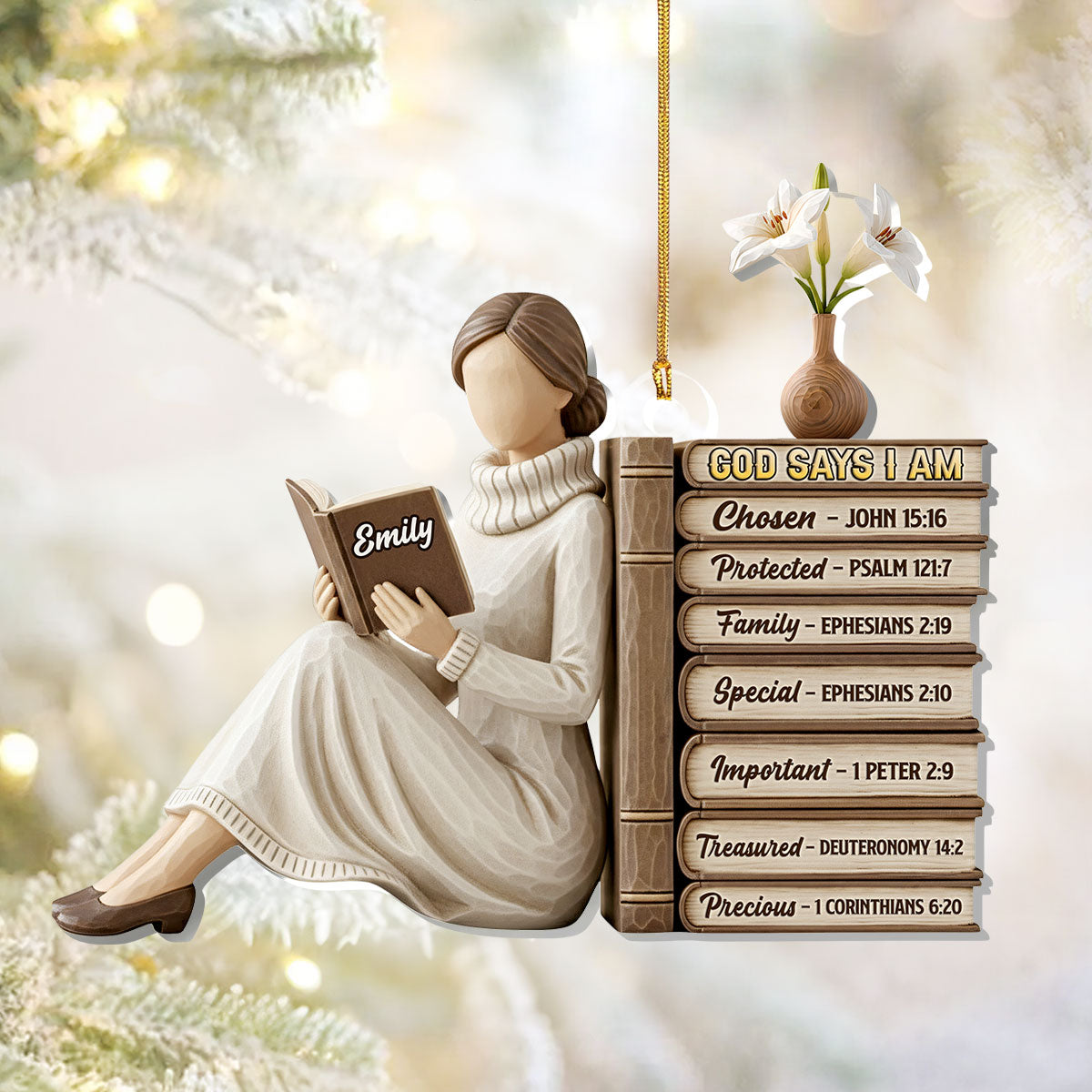 God Says I Am | Personalized 1-Layer Acrylic Ornament – Jesuspirit