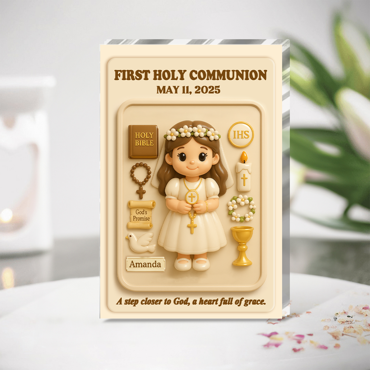 Gift For Daughter - First Holy Communion - Personalized Custom Shaped ...