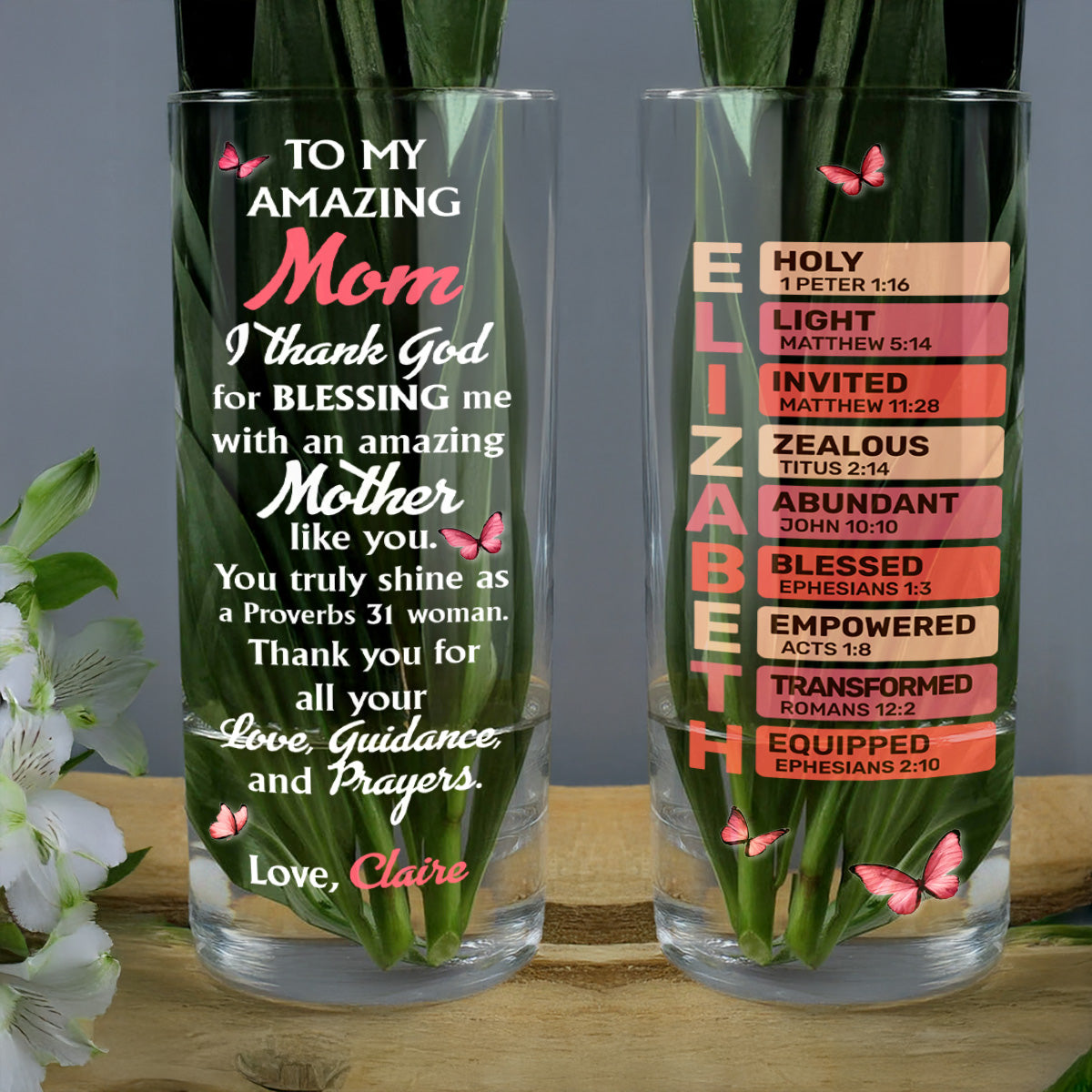 To My Amazing Mom | Personalized Glass Vase – Jesuspirit