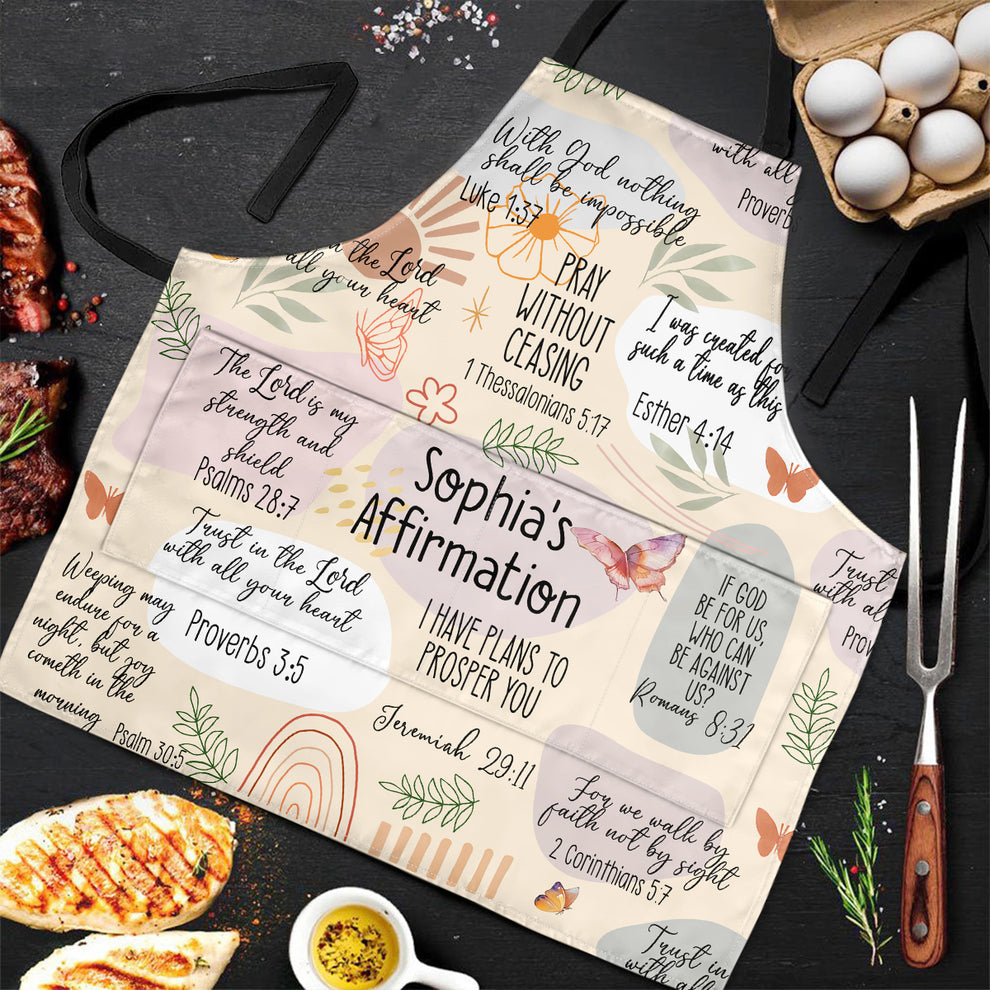 My Faith Affirmation Bible Scripture Verses | Personalized Apron With ...