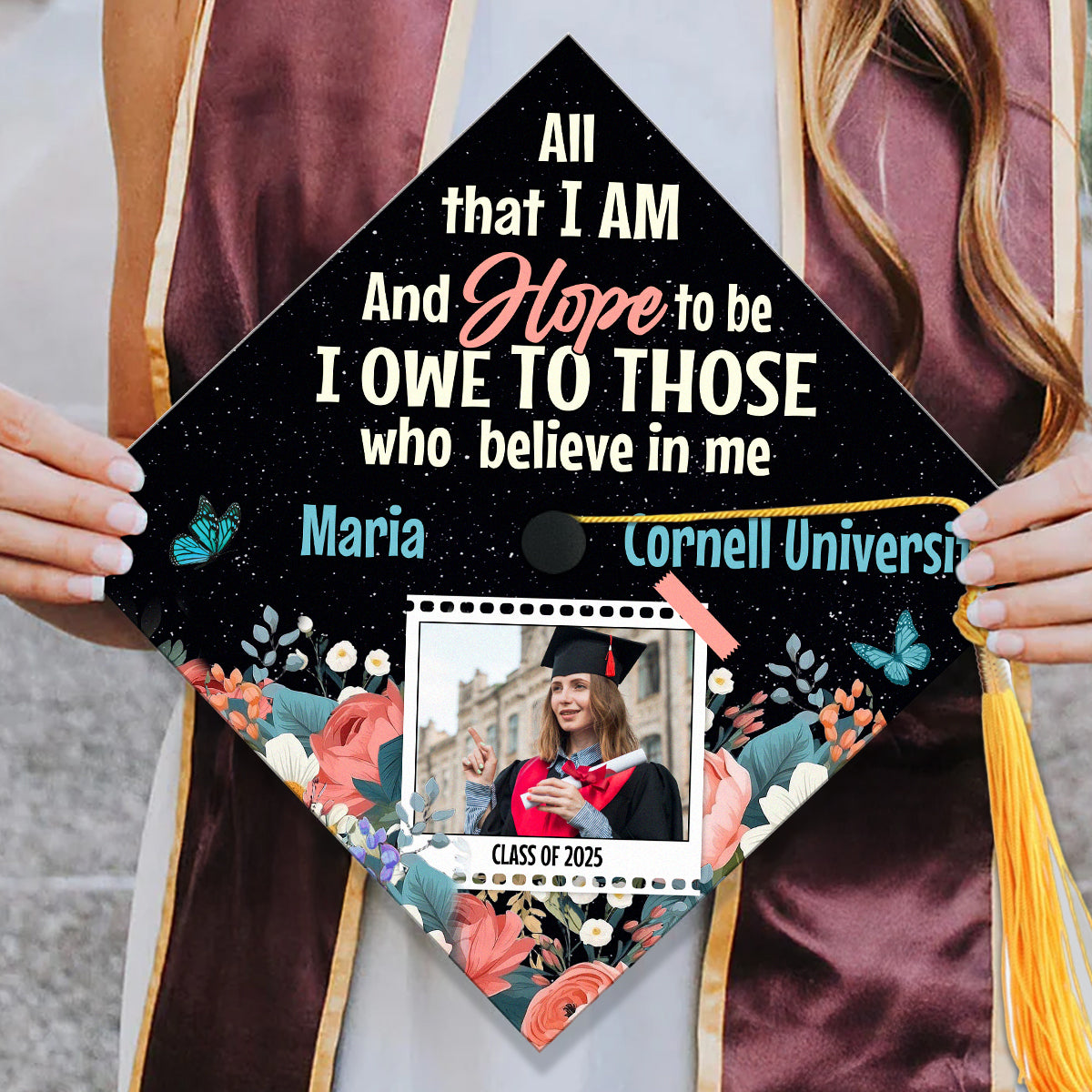 All That I Am And Hope To Be | Personalized Graduation Cap Topper ...