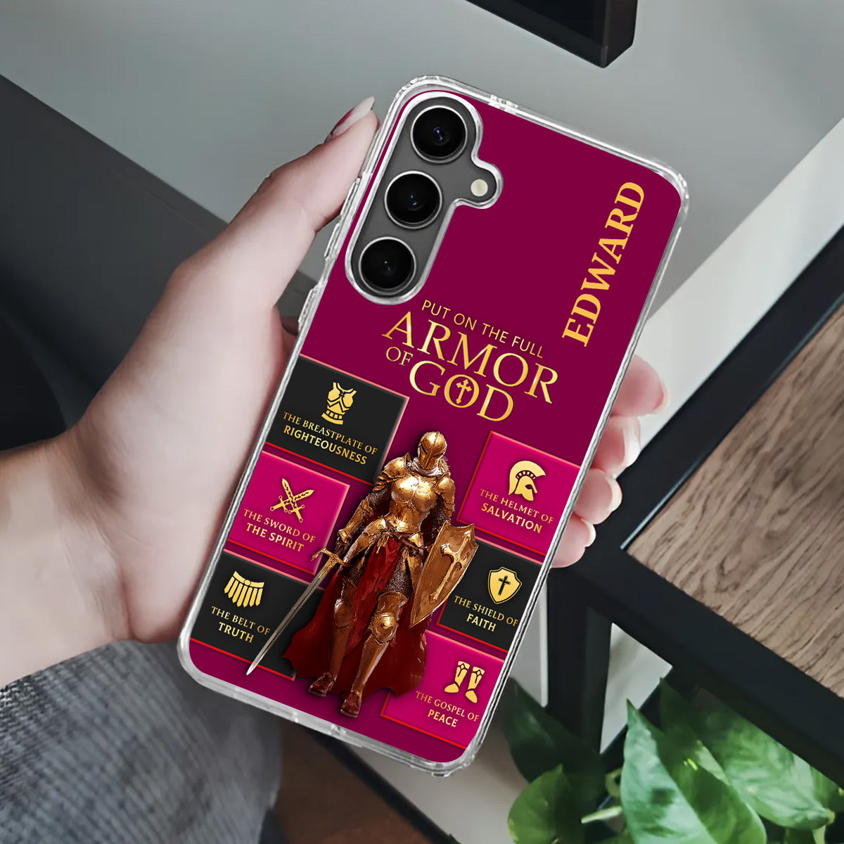 Put On The Full Armor Of God | Personalized Clear Silicone Phone Case ...