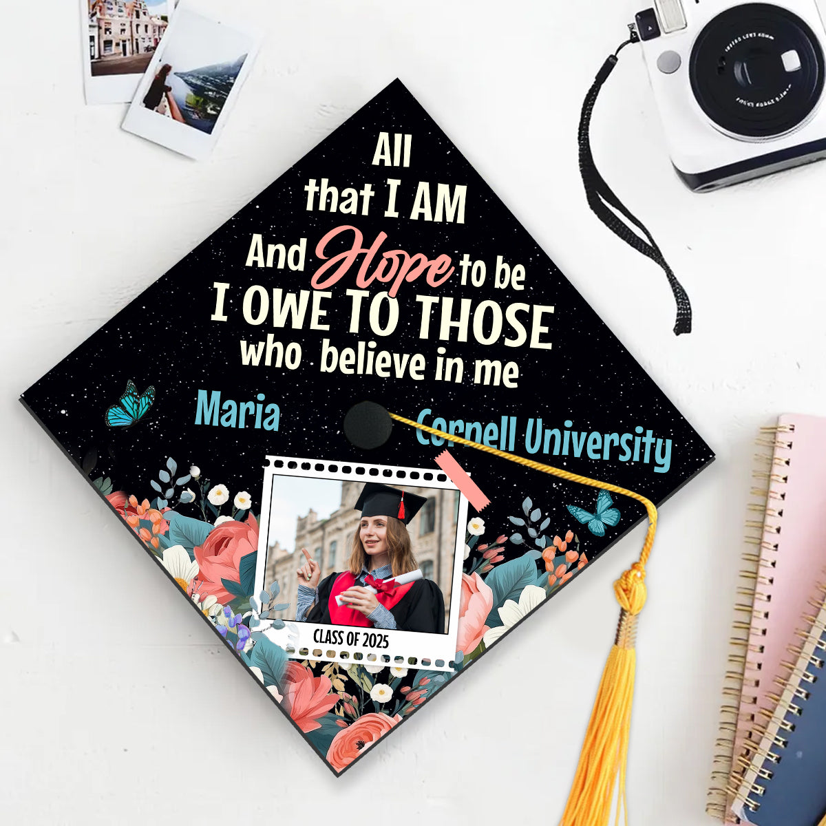 All That I Am And Hope To Be | Personalized Graduation Cap Topper ...