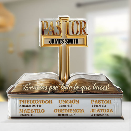 Gift For Pastor - Mi Pastor - Personalized Custom Shaped Acrylic Plaque ...