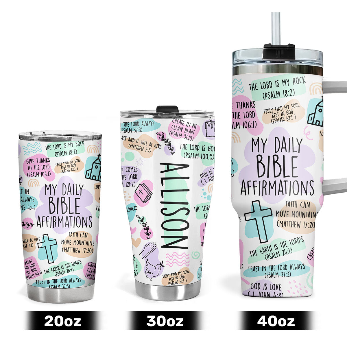 My Daily Bible Affirmations | Personalized Stainless Steel Tumbler JSS ...