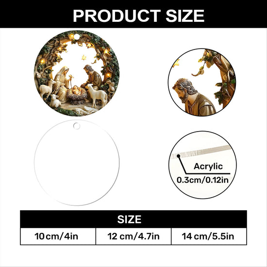 Holy Nativity Glow | 1-Layer Acrylic Ornament – Jesuspirit