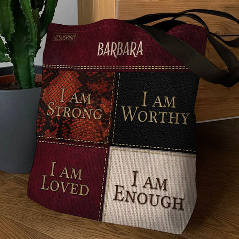 Gift For Her - I Am Loved, I Am Enough - Personalized Tote Bag Custom ...