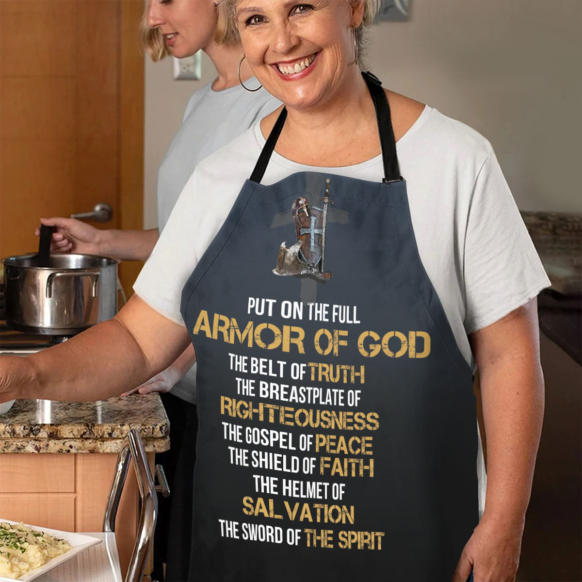 Jesuspirit | Put On The Full Armor Of God | Apron With Neck Strap | Fa