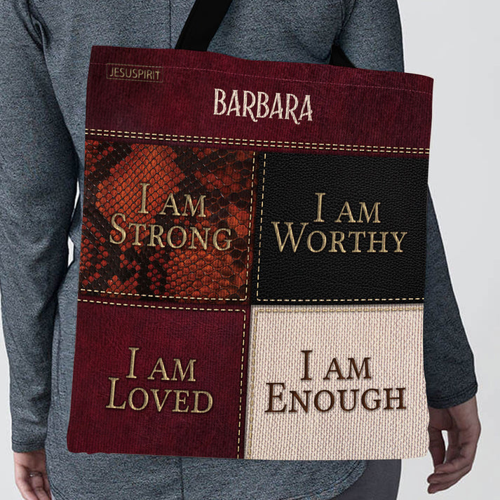 Gift For Her - I Am Loved, I Am Enough - Personalized Tote Bag Custom ...