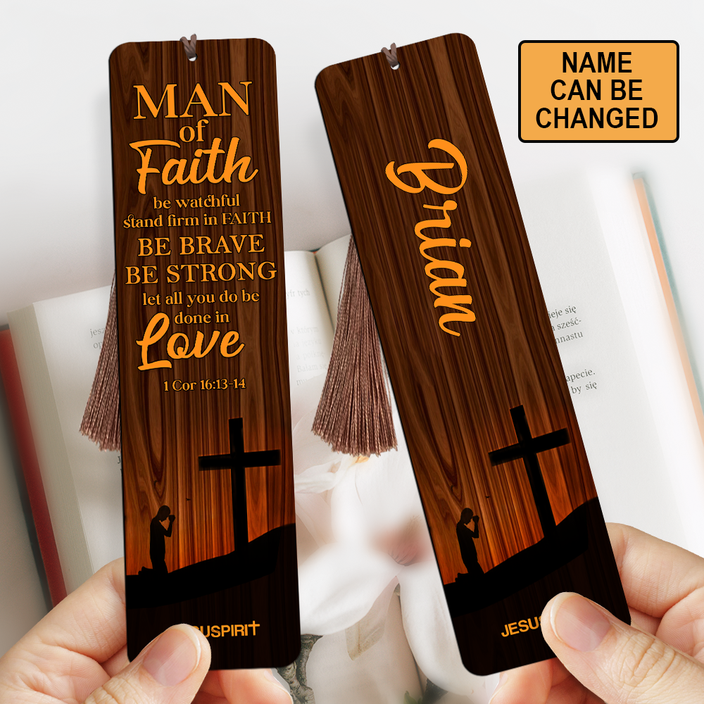 Special Personalized Wooden Bookmarks - Man Of Faith BM05 - Jesuspirit