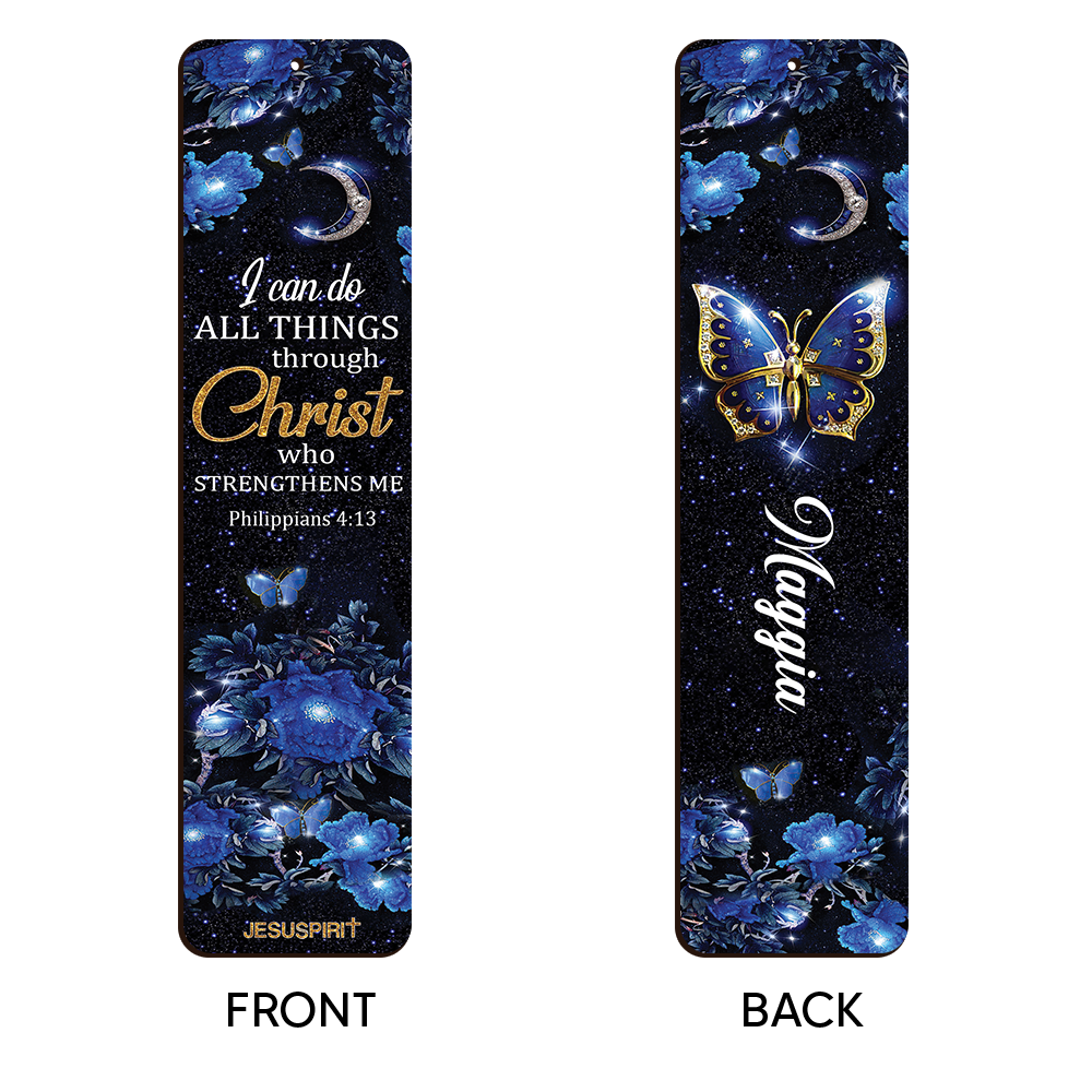 Pretty Personalized Wooden Bookmarks - I Can Do All Things Through Chr ...