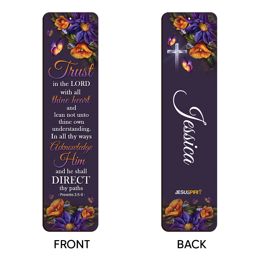 Personalized Wooden Bookmarks - Trust In The Lord With All Thine Heart ...