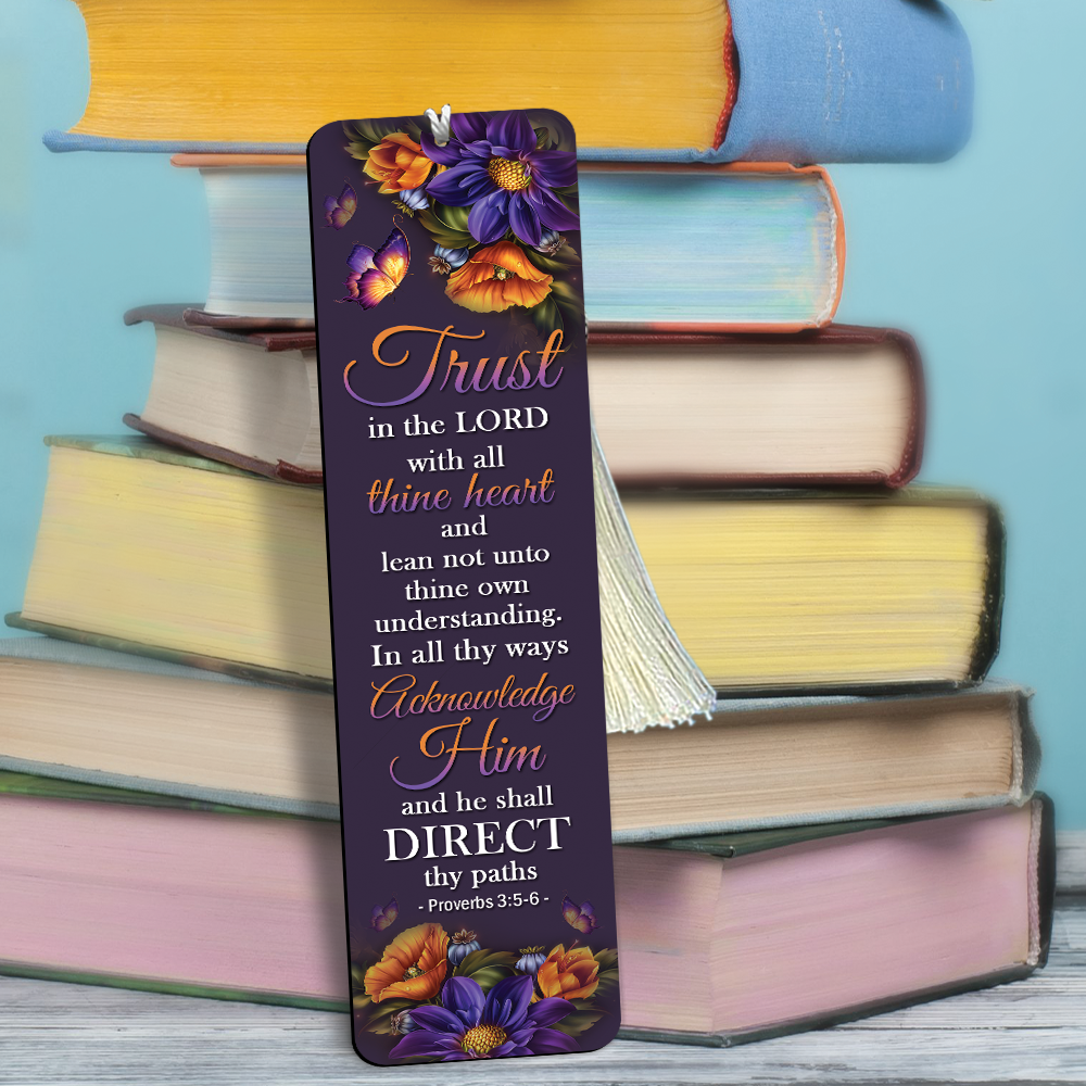 Personalized Wooden Bookmarks - Trust In The Lord With All Thine Heart ...